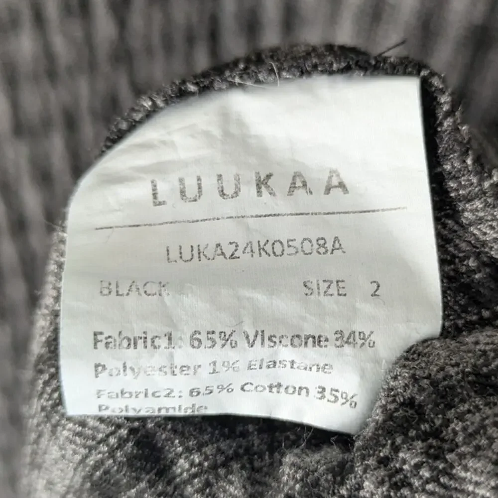 Luukaa | Dresses | Luukaa Echo Mixed Fabric Chopped Hem Asymmetric Midi ...